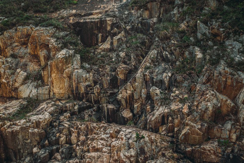 Stone mountain sharp cliff texture ... | Stock image | Colourbox