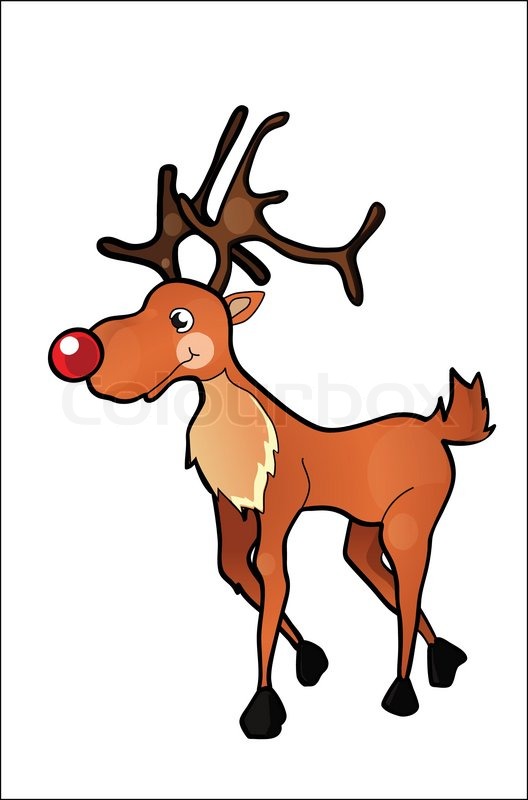 Isolated funny Rudolph with red nose ... | Stock vector | Colourbox