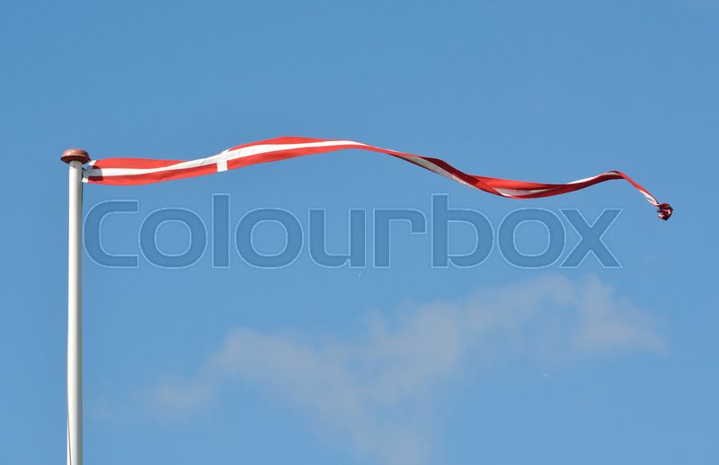 Dannebrog vimpel på flagstænger i ... | Stock foto | Colourbox
