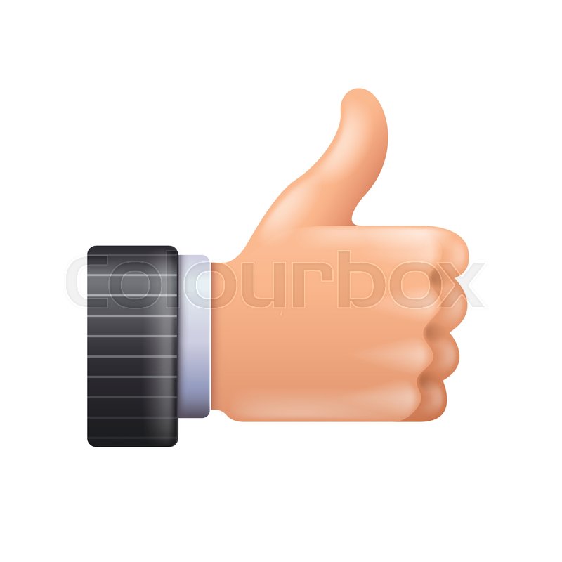 White Thumbs Up Icon Vector