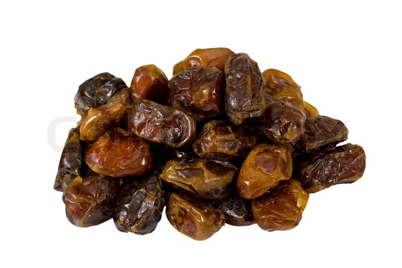 Dried dates on white background | Stock image | Colourbox