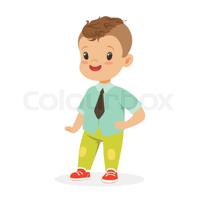 Cute smiling little boy dressed in ... | Stock vector | Colourbox