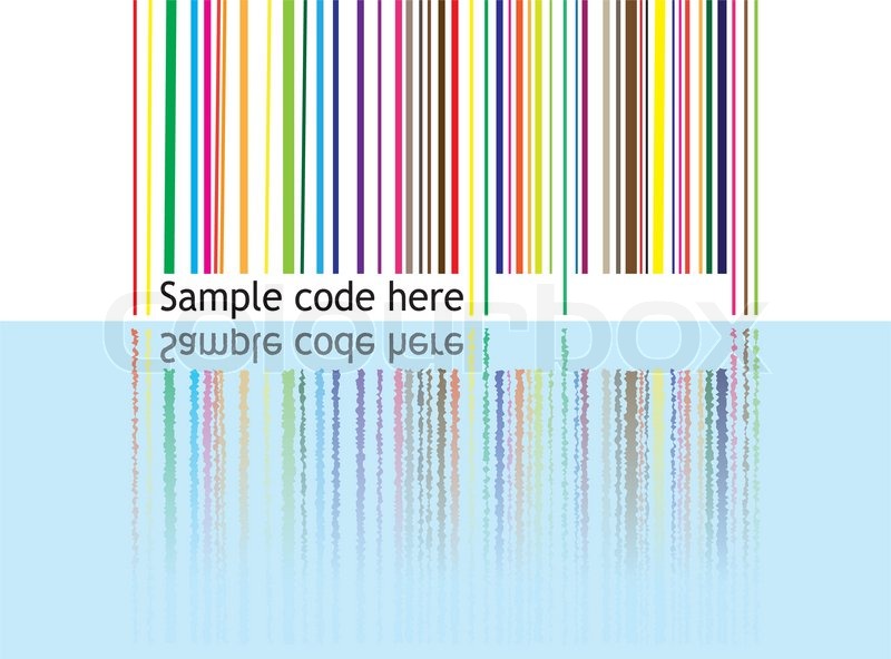 Illustration of retro color barcode with reflex in water | Stock Vector ...