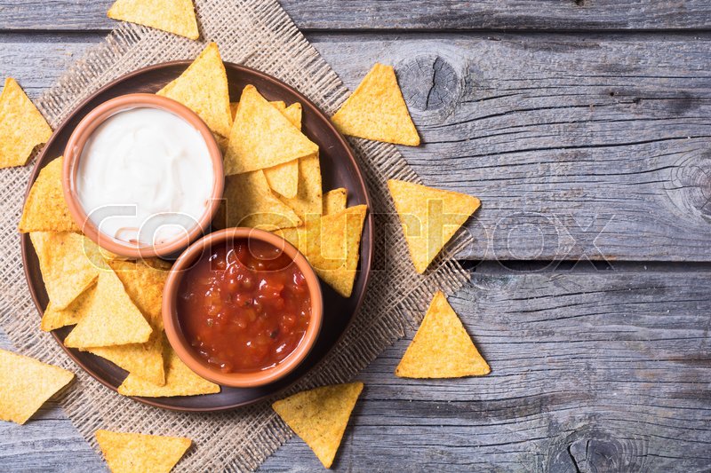 Snack for party , chips , nachos with ... | Stock image | Colourbox