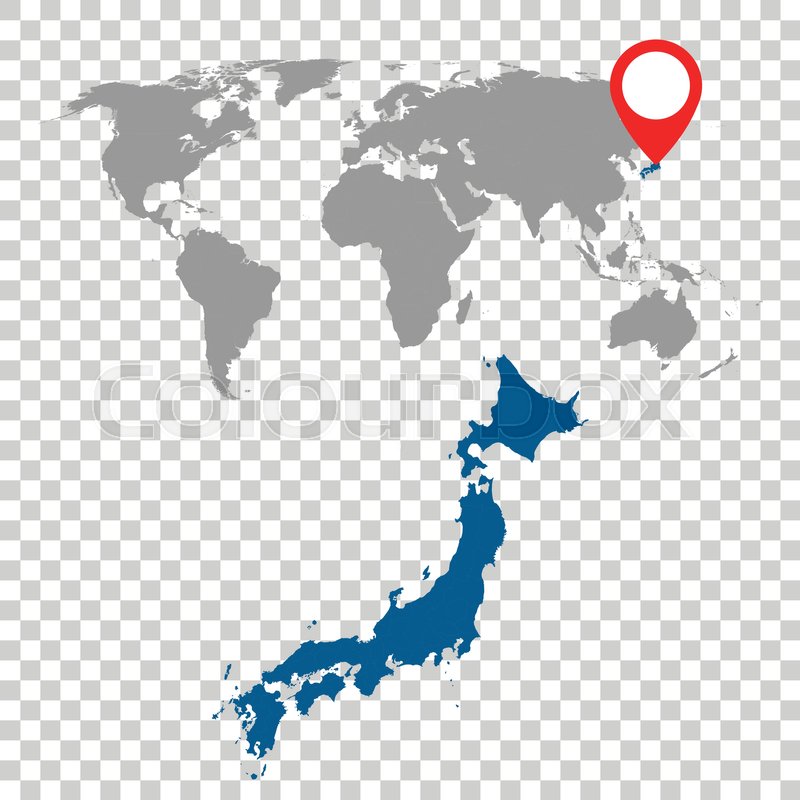 Detailed map of Japan and World map ... | Stock vector | Colourbox