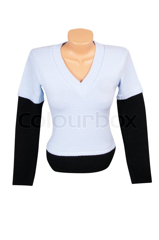 Blauen Pullover und schwarzen Pullover ... | Stock Bild | Colourbox