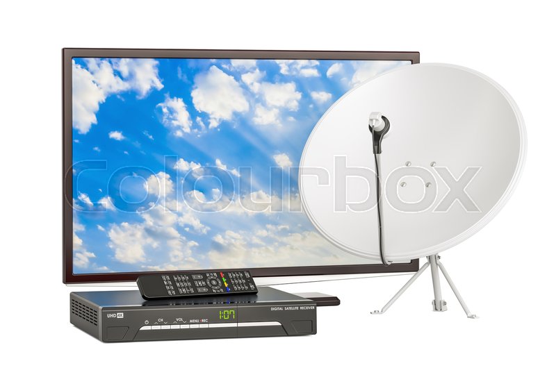 TV set with digital satellite receiver ... | Stock image | Colourbox