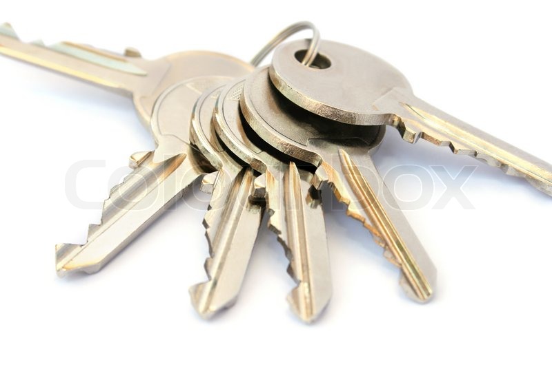 Key bunch isolated on white background | Stock image | Colourbox