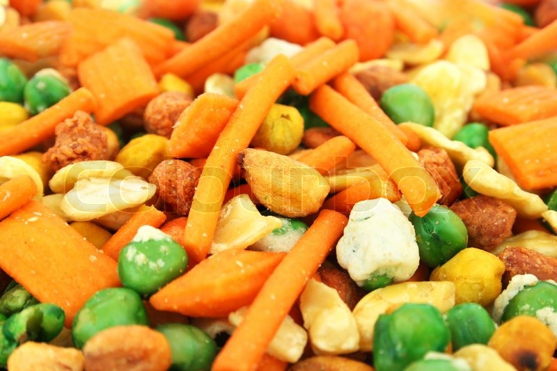 Assorted snack closeup picture | Stock image | Colourbox