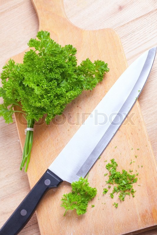 Photo Shot Of Chopped Parsley Stock Image Colourbox