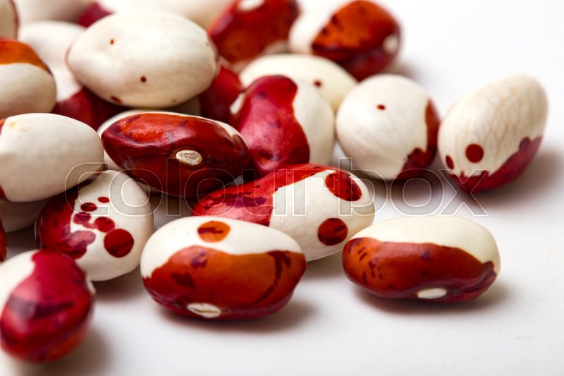 Group of red and white colored beans on ... | Stock image | Colourbox