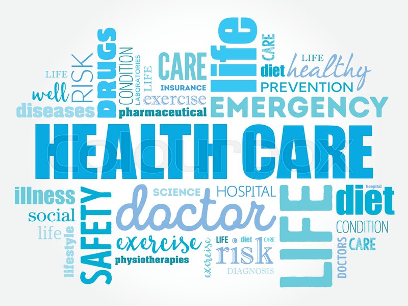 Healthcare word cloud collage, health ... | Stock vector | Colourbox