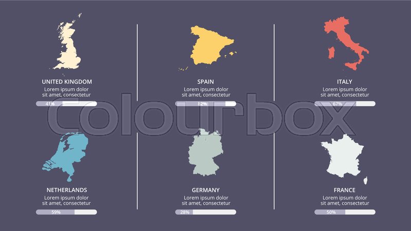 Countries map infographic. Global ... | Stock vector | Colourbox