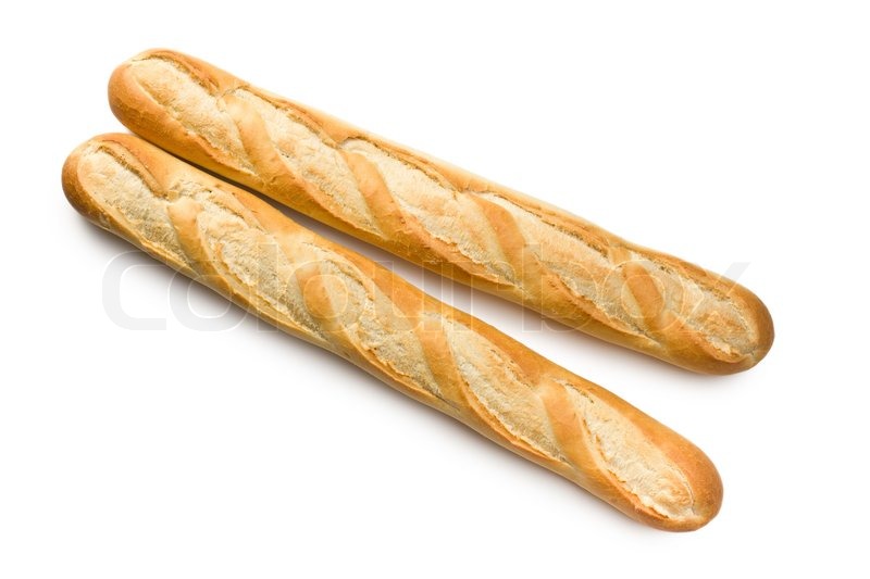 French baguettes on white background | Stock image | Colourbox