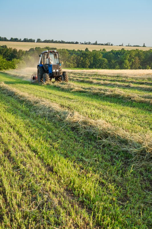 Tractor working on the farm field. ... | Stock image | Colourbox