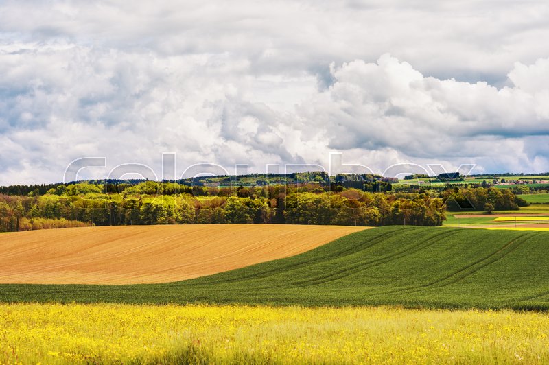 Farm land in spring, image taken in ... | Stock image | Colourbox