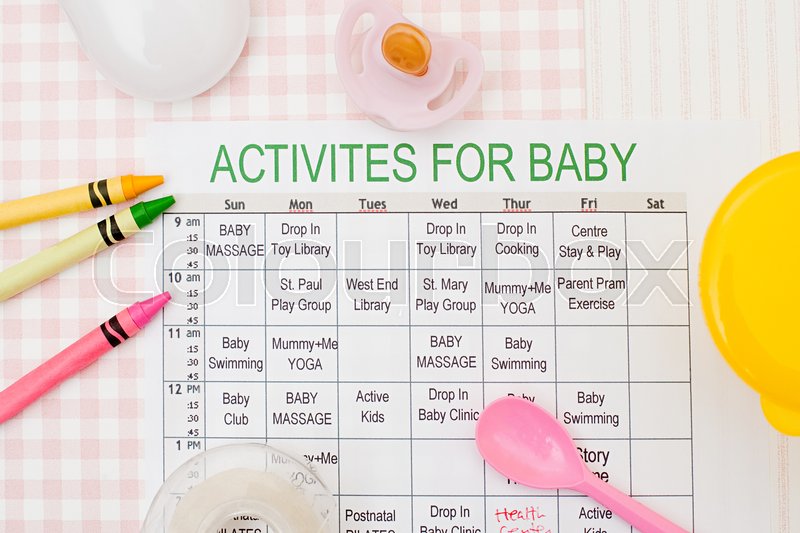Timetable of activities for baby | Stock image | Colourbox