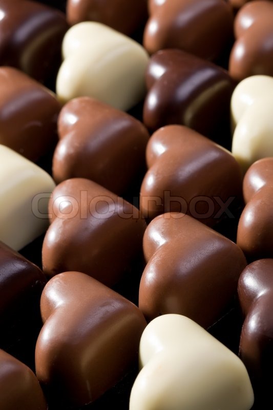 The sweet chocolate hearts background | Stock image | Colourbox