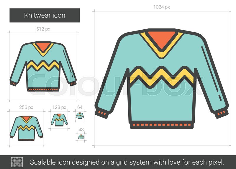 Knitwear vector line icon isolated on ... | Stock vector | Colourbox
