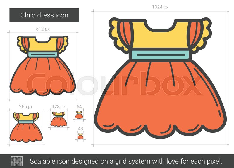 Child dress vector line icon isolated ... | Stock vector | Colourbox