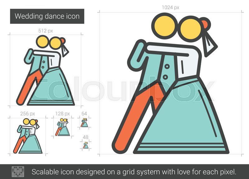 Wedding dance vector line icon ... | Stock vector | Colourbox