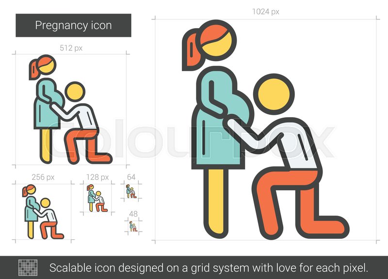 Pregnancy vector line icon isolated on ... | Stock vector | Colourbox