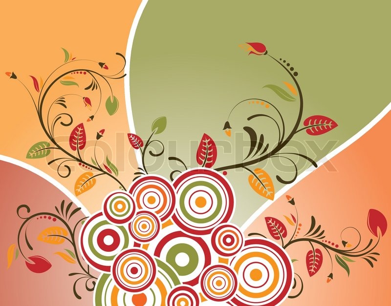 Flower background with circle, element ... | Stock vector | Colourbox
