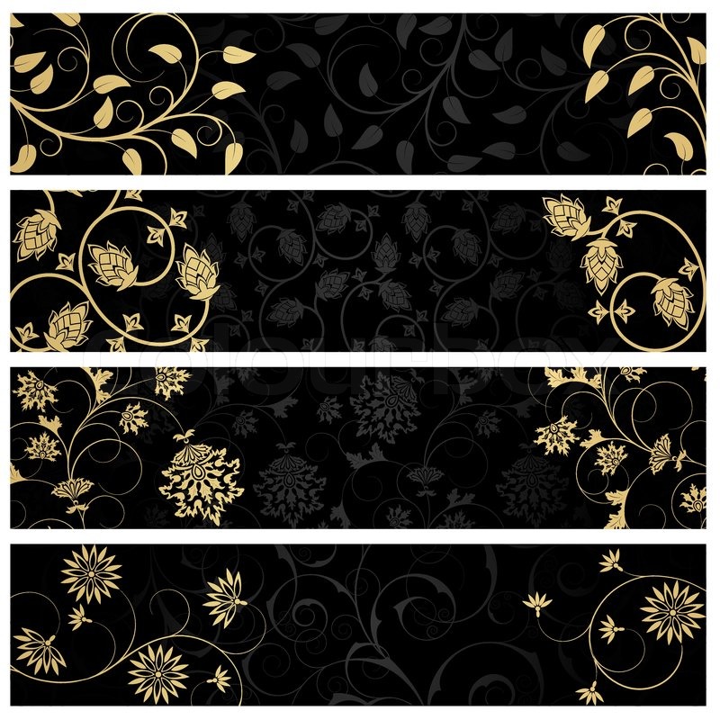 Set of four black banners | Stock vector | Colourbox