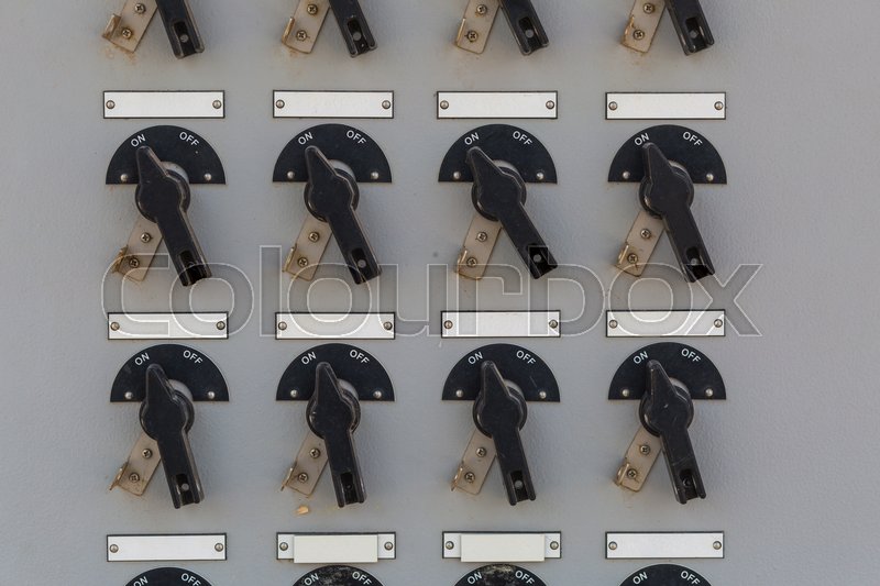 On Off control switch panel , Explosion ... | Stock image | Colourbox