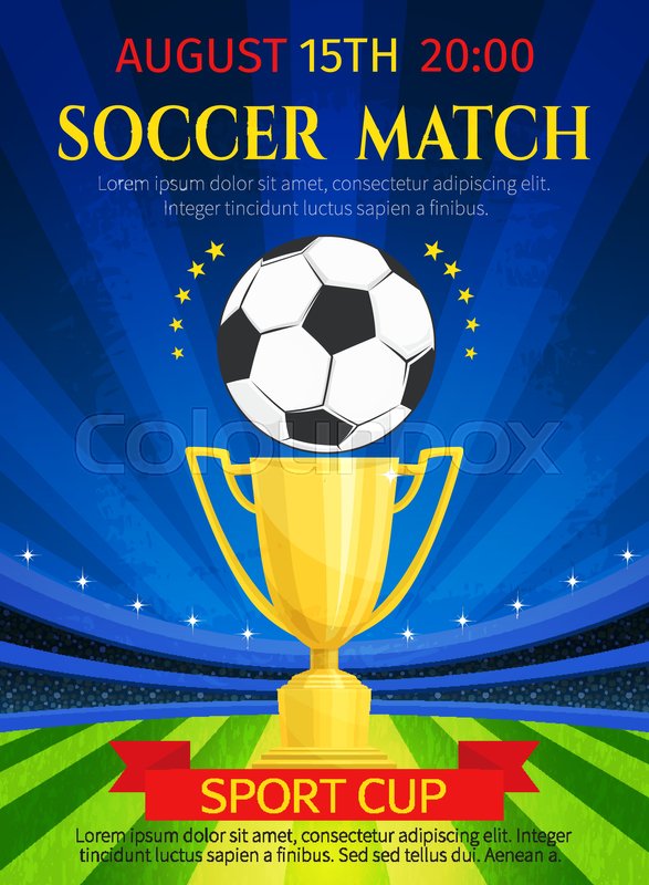 Soccer match poster for football ... | Stock vector | Colourbox