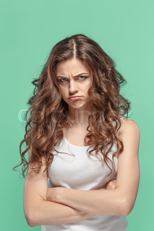 The portrait of disaffected woman on ... | Stock image | Colourbox