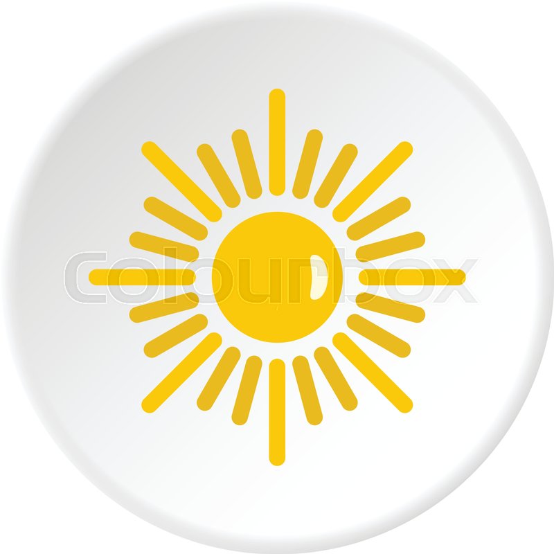 Sun icon in flat circle isolated on ... | Stock vector | Colourbox