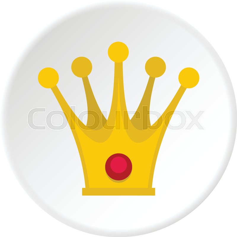 Crown icon in flat circle isolated on ... | Stock vector | Colourbox