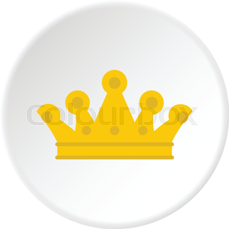 Royal crown icon in flat circle ... | Stock vector | Colourbox