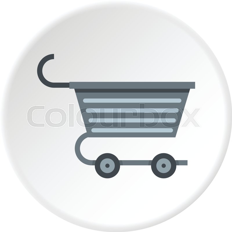 Metal trolley icon in flat circle ... | Stock vector | Colourbox