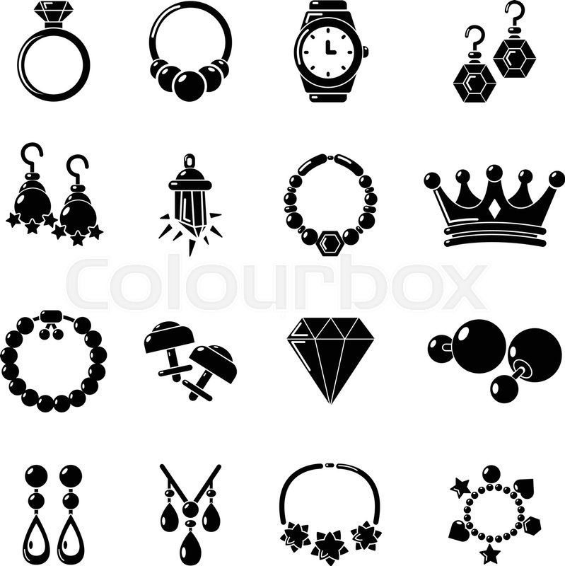Jewelry shop icons set. Simple ... | Stock vector | Colourbox