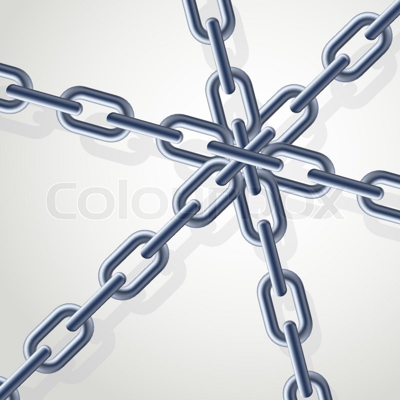 Realistic gray chain on the white ... | Stock vector | Colourbox