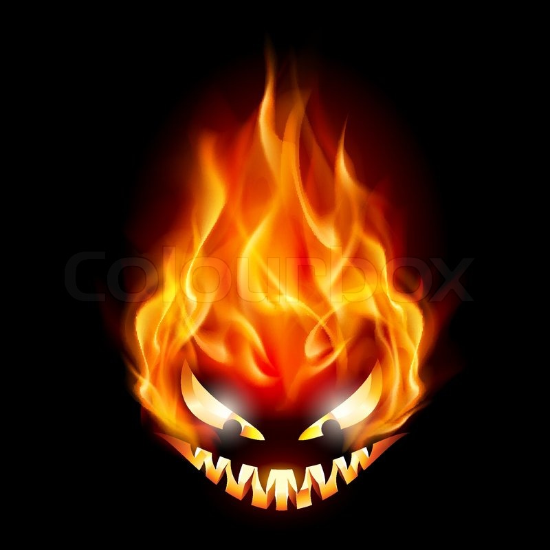 Evil burning Halloween symbol ... | Stock vector | Colourbox