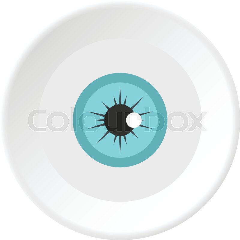 Eye icon in flat circle isolated ... | Stock vector | Colourbox