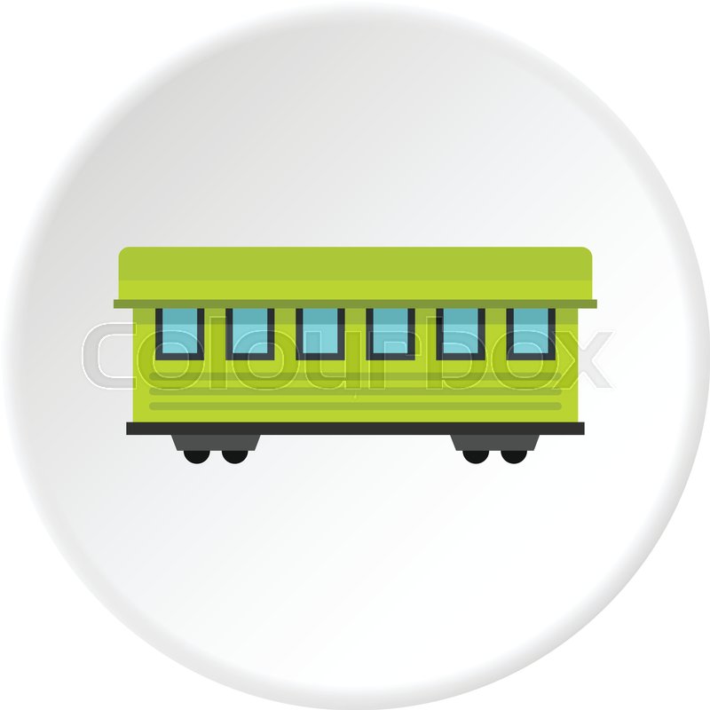 Passenger train car icon in flat ... | Stock vector | Colourbox