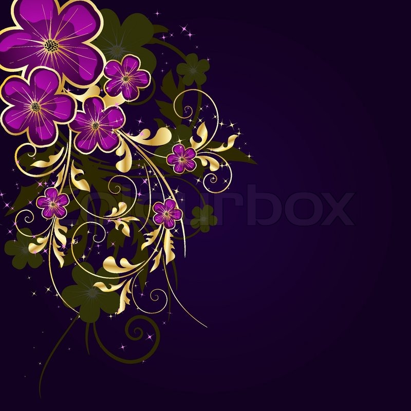 Floral background with stars | Stock vector | Colourbox