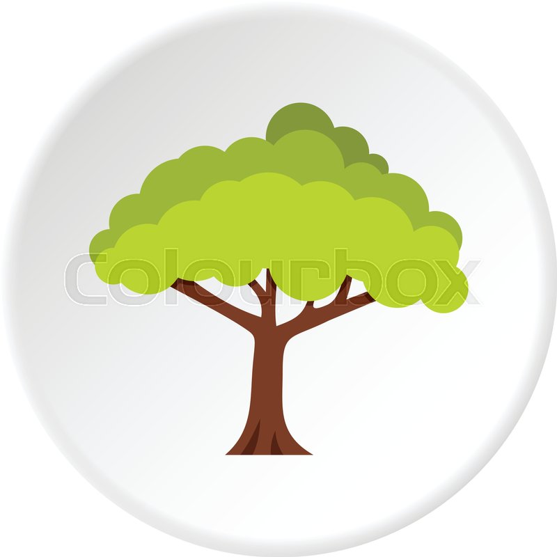 Tree icon in flat circle isolated ... | Stock vector | Colourbox