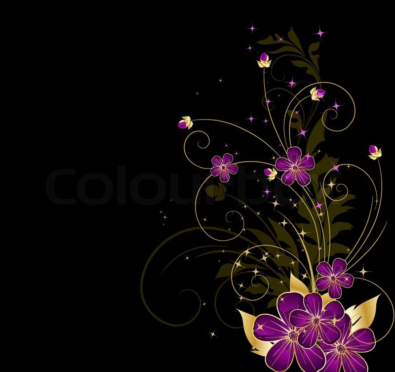 Floral background with stars | Stock vector | Colourbox