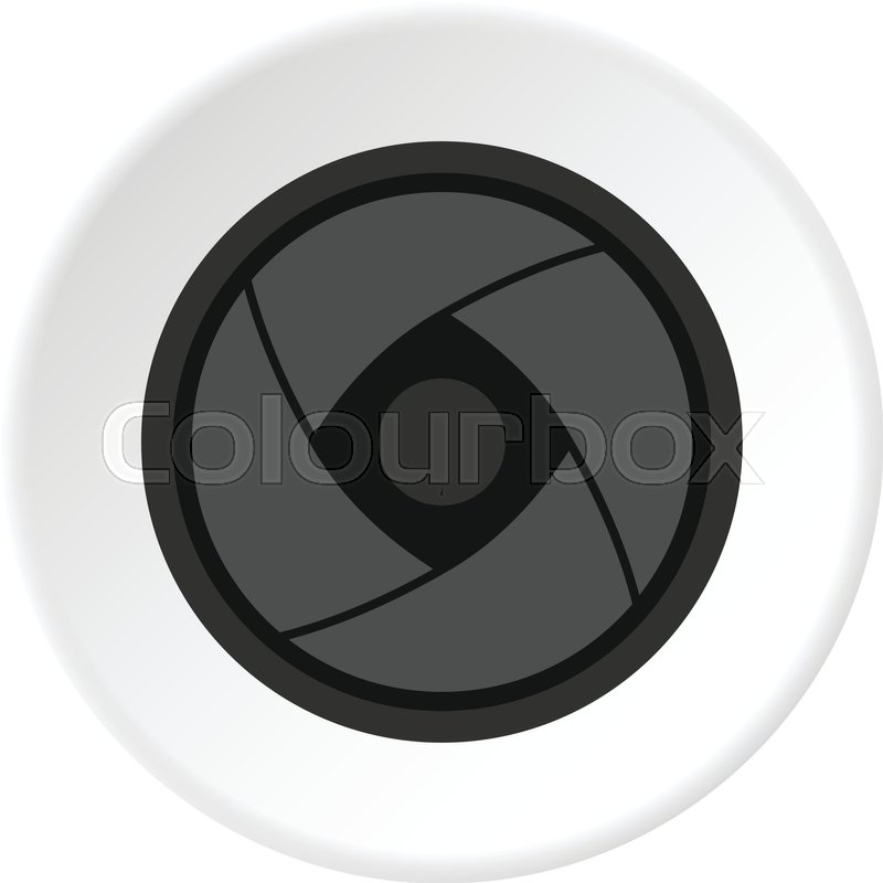 Camera lens icon in flat circle ... | Stock vector | Colourbox