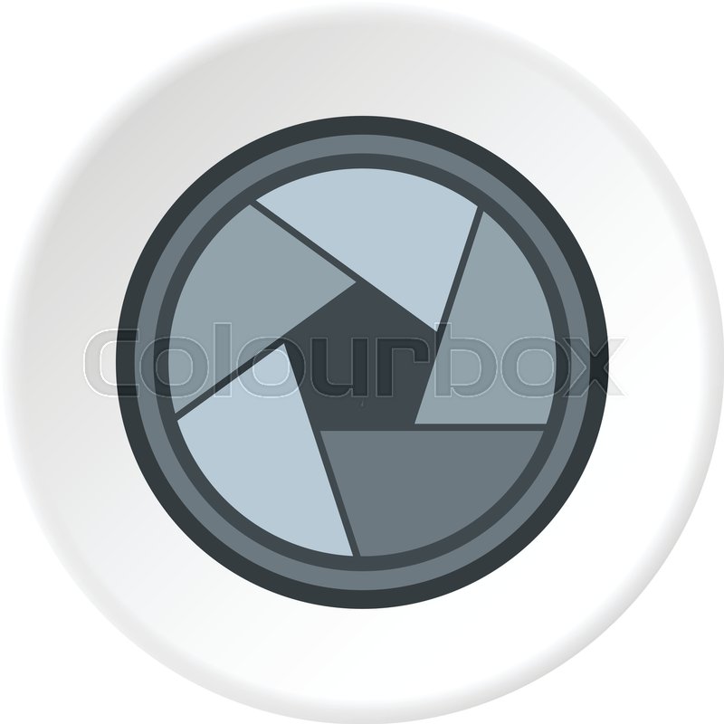 Photo objective icon in flat circle ... | Stock vector | Colourbox
