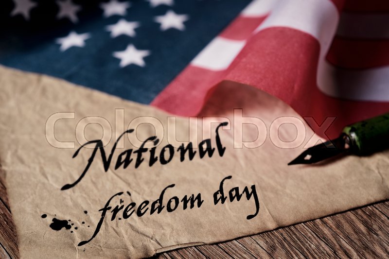 The text national freedom day written ... | Stock image | Colourbox
