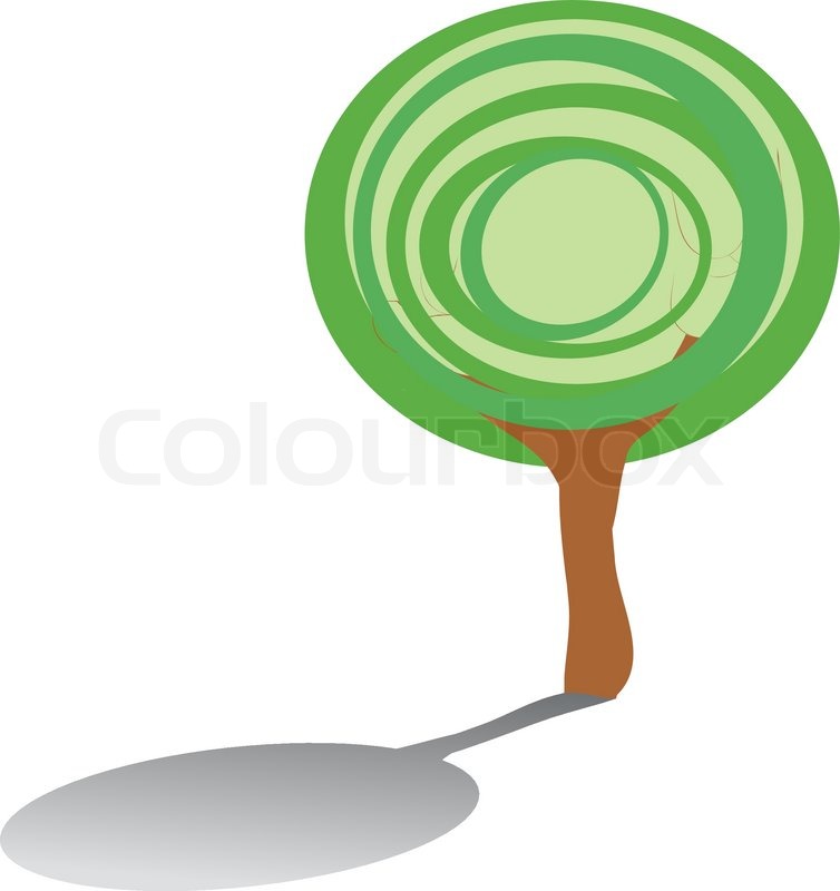 Tree, shadow, cartoon | Stock Vector | Colourbox
