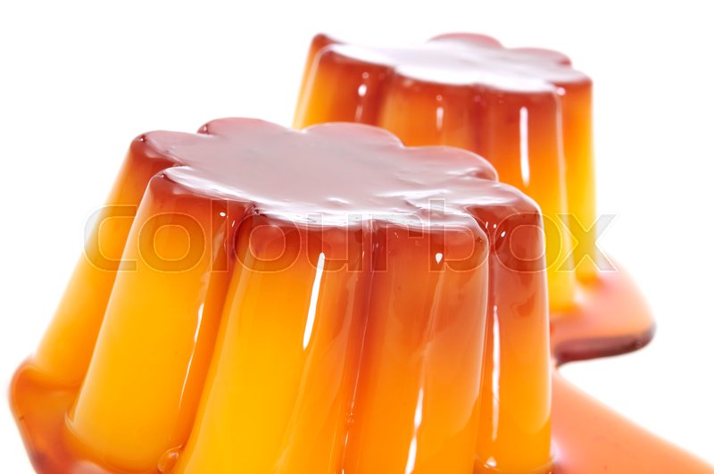 Closeup of some creme caramel topped ... | Stock image | Colourbox