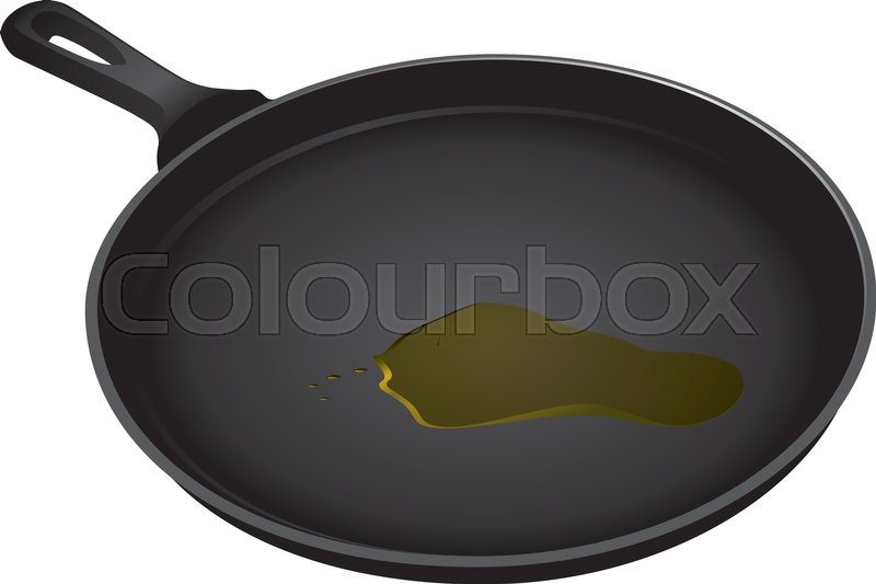 Vegetable oil in a frying pan. Vector ... | Stock Vector | Colourbox
