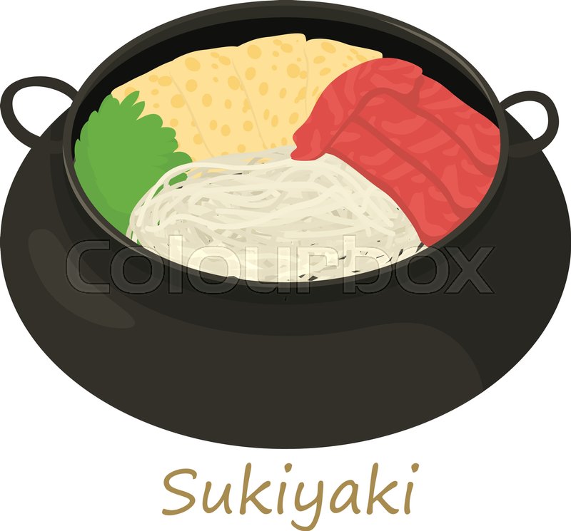 Sukiyaki icon. Cartoon illustration of ... | Stock vector | Colourbox